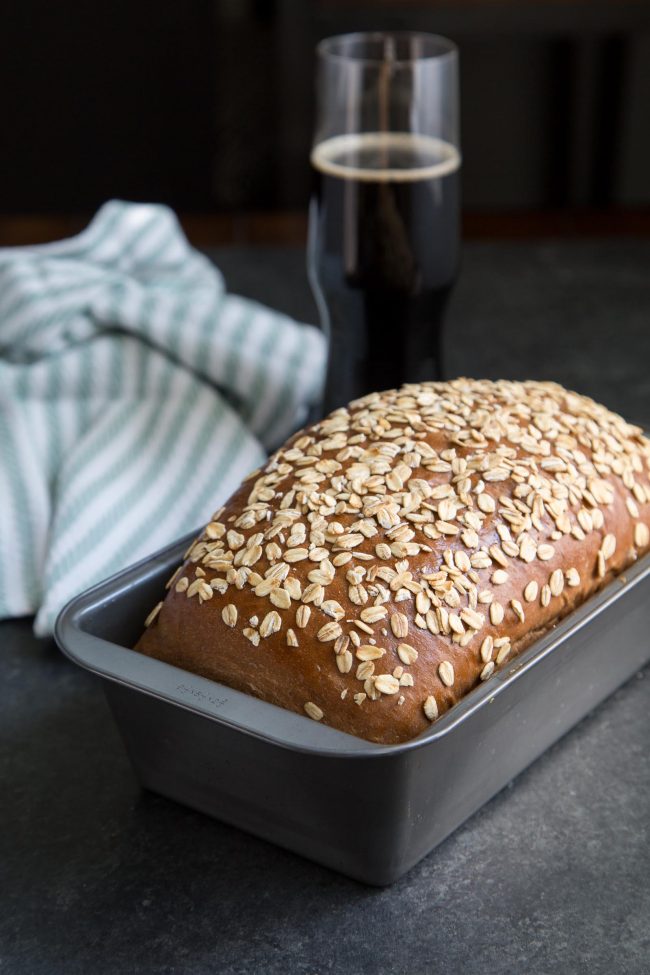Stout Bread Loaf with Rolled Oats- The Little Epicurean