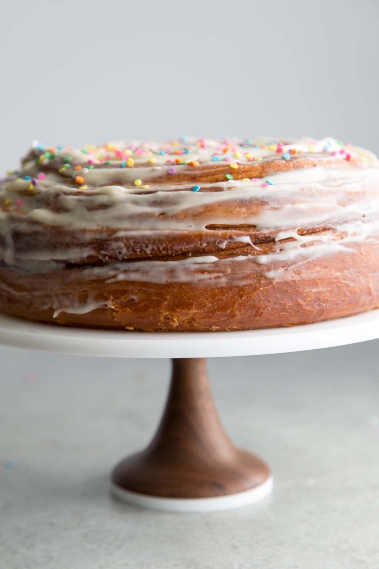 Birthday Cinnamon Roll Cake - The Little Epicurean