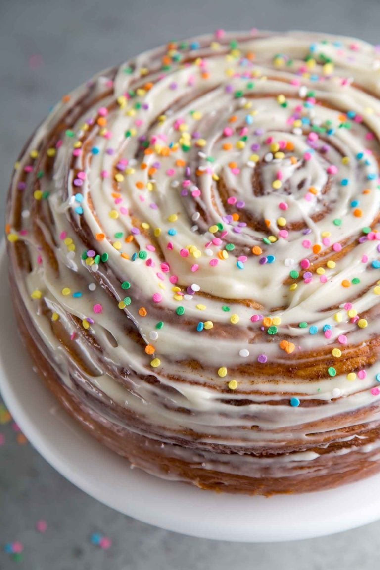 Birthday Cinnamon Roll Cake The Little Epicurean
