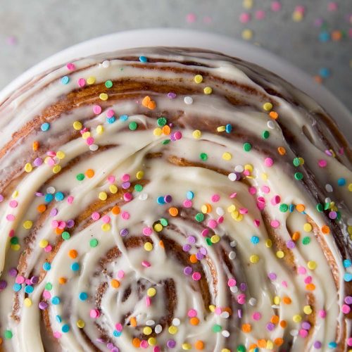 Birthday Cinnamon Roll Cake - The Little Epicurean