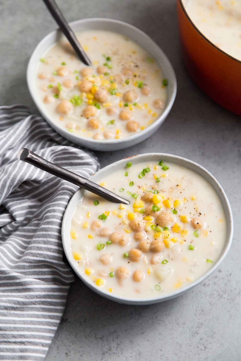 Chickpea Corn Chowder Soup- The Little Epicurean