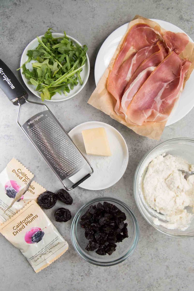 Ricotta Flatbread with Prunes and Jamon -The Little Epicurean