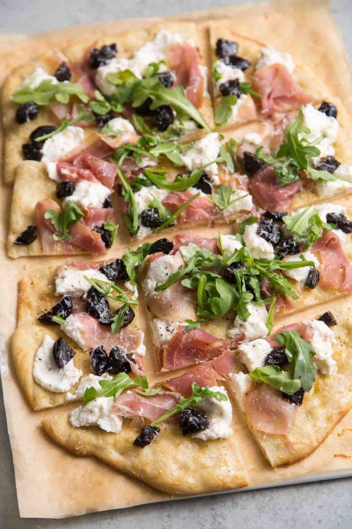Ricotta Flatbread with Prunes and Jamon -The Little Epicurean