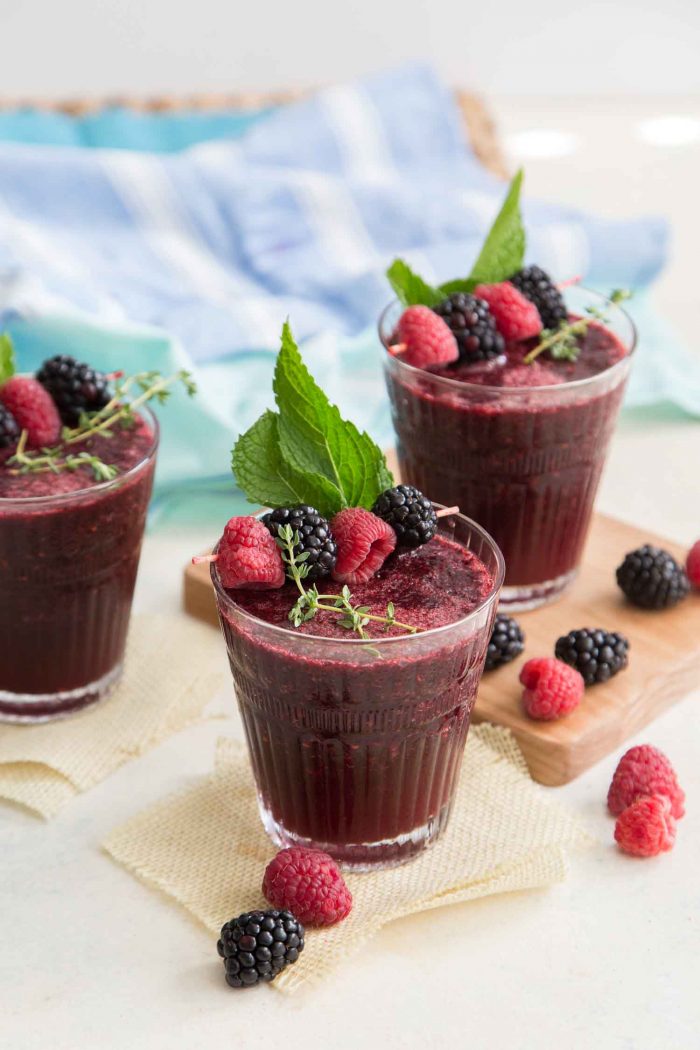 Blended Berry Bellini (Elderflower Liqueur)-The Little Epicurean