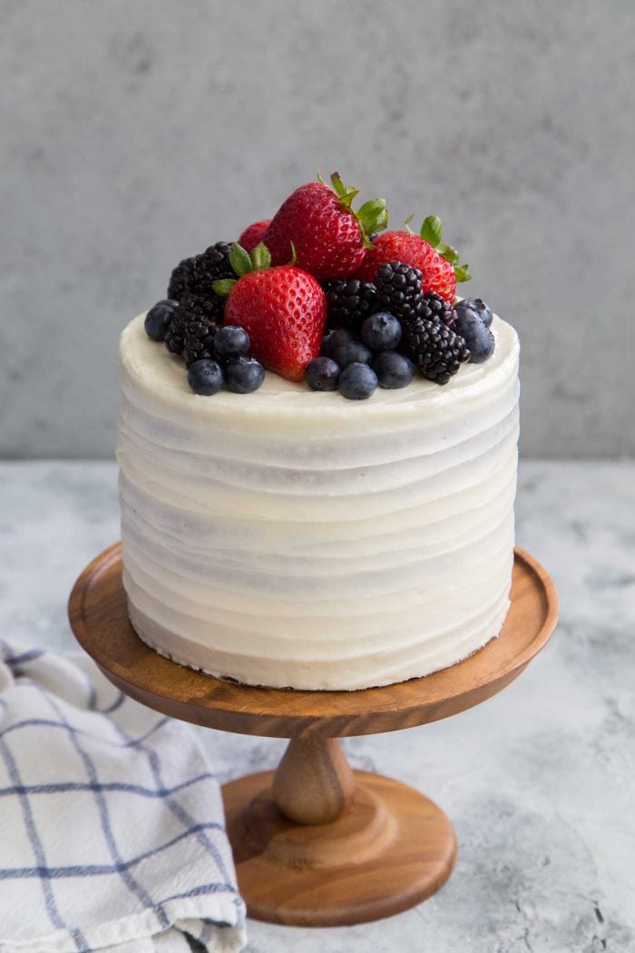 Mixed Berry Layer Cake with Cream Cheese - The Little Epicurean