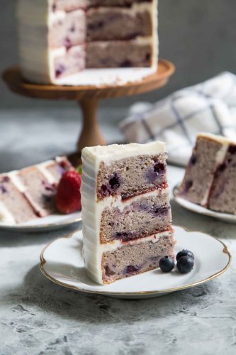 Mixed Berry Layer Cake with Cream Cheese - The Little Epicurean