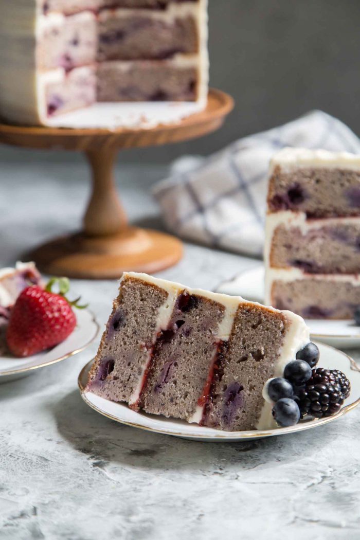 Mixed Berry Layer Cake with Cream Cheese - The Little Epicurean