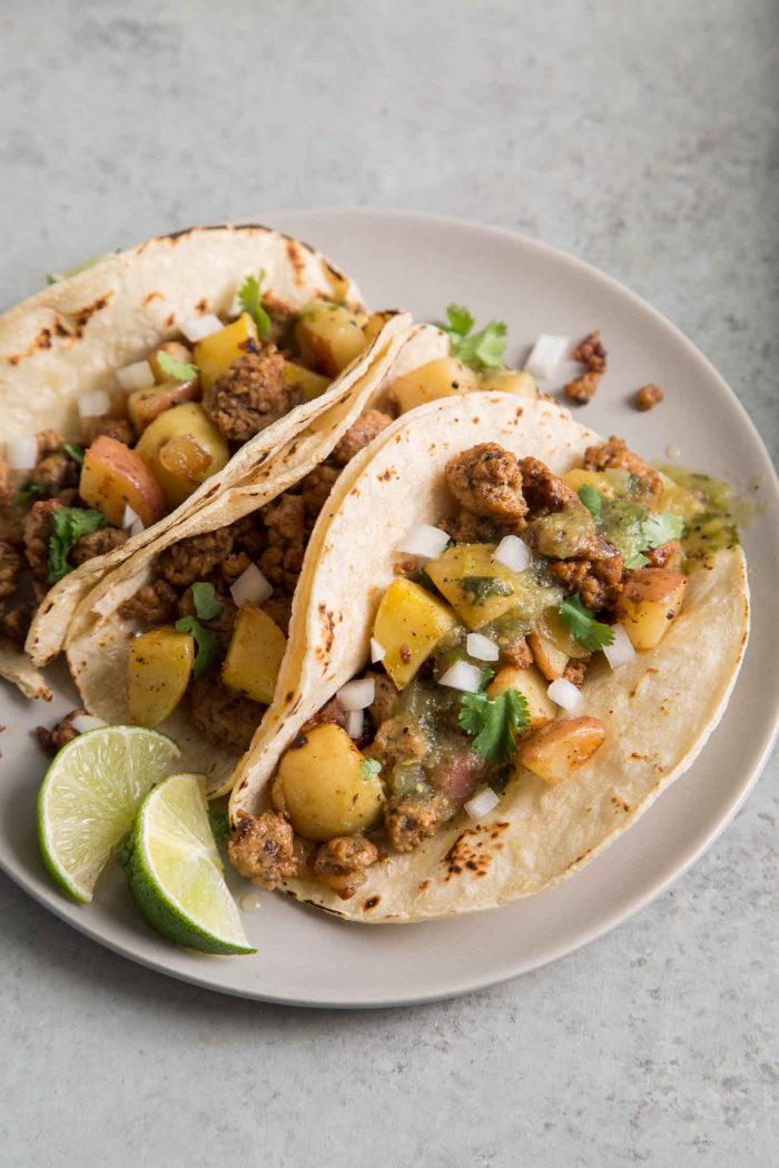 Chorizo Potato Tacos - The Little Epicurean