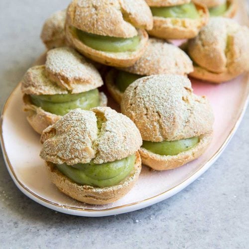 Matcha Cream Puffs - The Little Epicurean