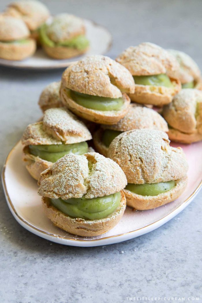 Matcha Cream Puffs - The Little Epicurean
