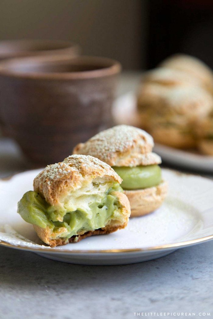 Matcha Cream Puffs - The Little Epicurean
