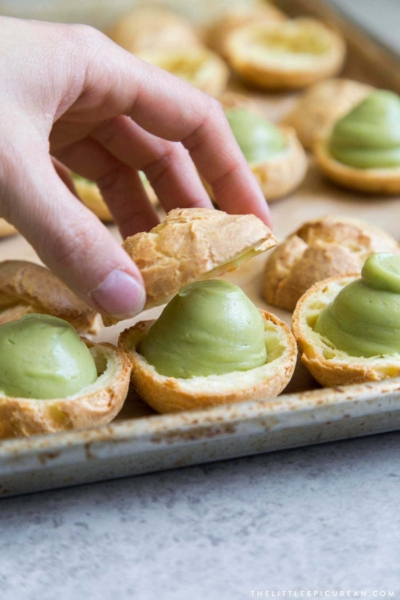 Matcha Cream Puffs - The Little Epicurean