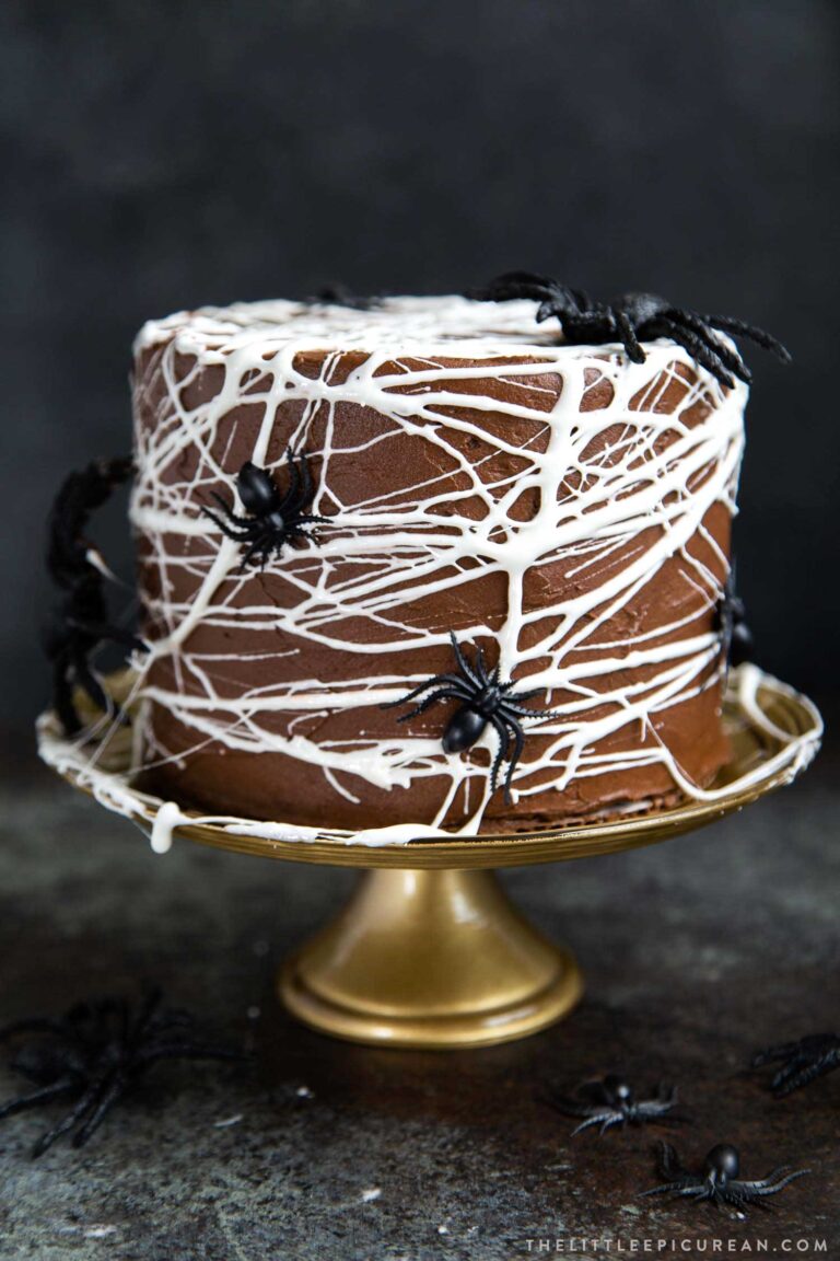 Chocolate Spider Web Cake - The Little Epicurean