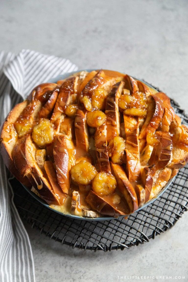 Banana Foster Bread Pudding - The Little Epicurean