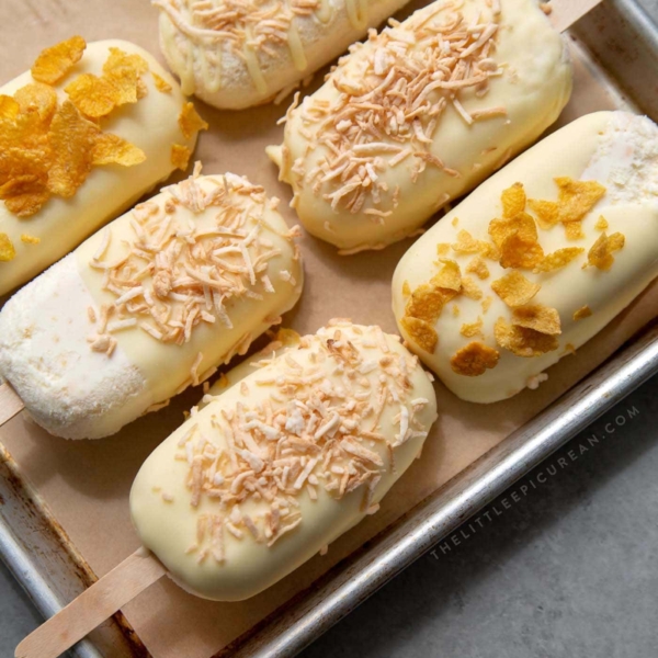 White Chocolate Corn Ice Cream Bars - The Little Epicurean