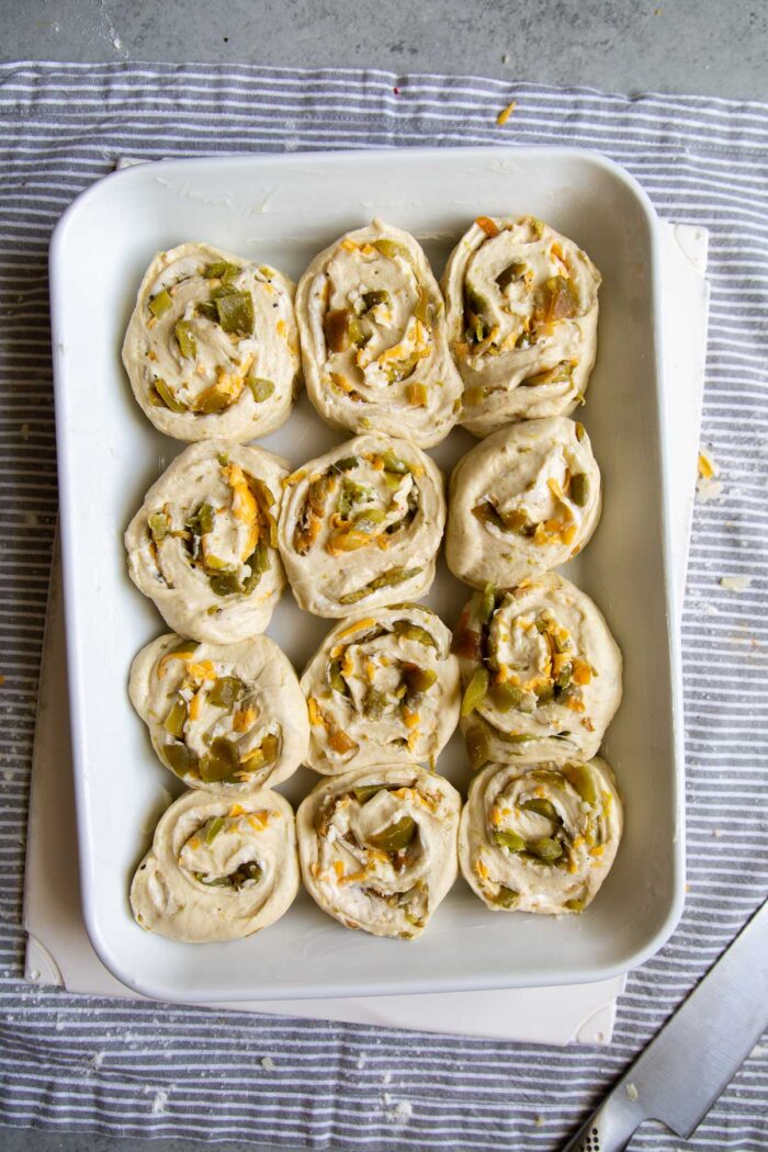 Roasted Green Chile Cheese Bread Rolls - The Little Epicurean