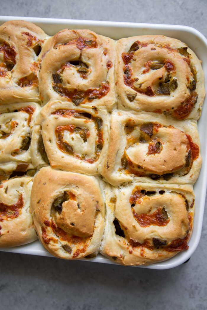 Roasted Green Chile Cheese Bread Rolls - The Little Epicurean