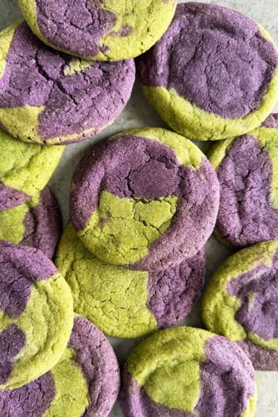 Matcha Ube Cookies - The Little Epicurean
